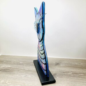 Heusso ORIGINAL Art 18 Blue Wooden Cat Stand Figure Bust SIGNED - Etsy