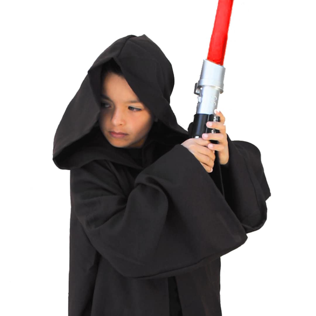 Black Sith Lord Jedi Wizard Costume Cloak Boys Child SMALL MEDIUM LARGE ...
