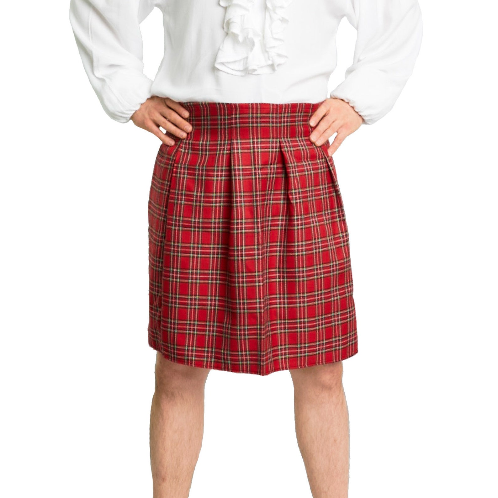 Red Plaid Scottish Kilt Costume Adult Men's Piper - Etsy