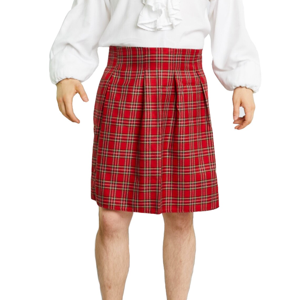 Red Plaid Scottish Kilt Costume Adult Men's Piper - Etsy
