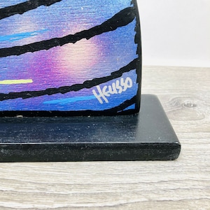 Heusso ORIGINAL Art 18 Blue Wooden Cat Stand Figure Bust SIGNED - Etsy