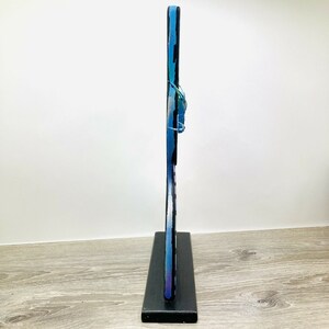 Heusso ORIGINAL Art 18 Blue Wooden Cat Stand Figure Bust SIGNED - Etsy