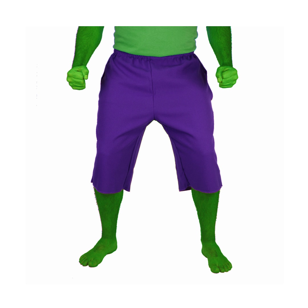 Hulk Costume Shorts: Purple Cosplay, Elastic Waistband - Etsy