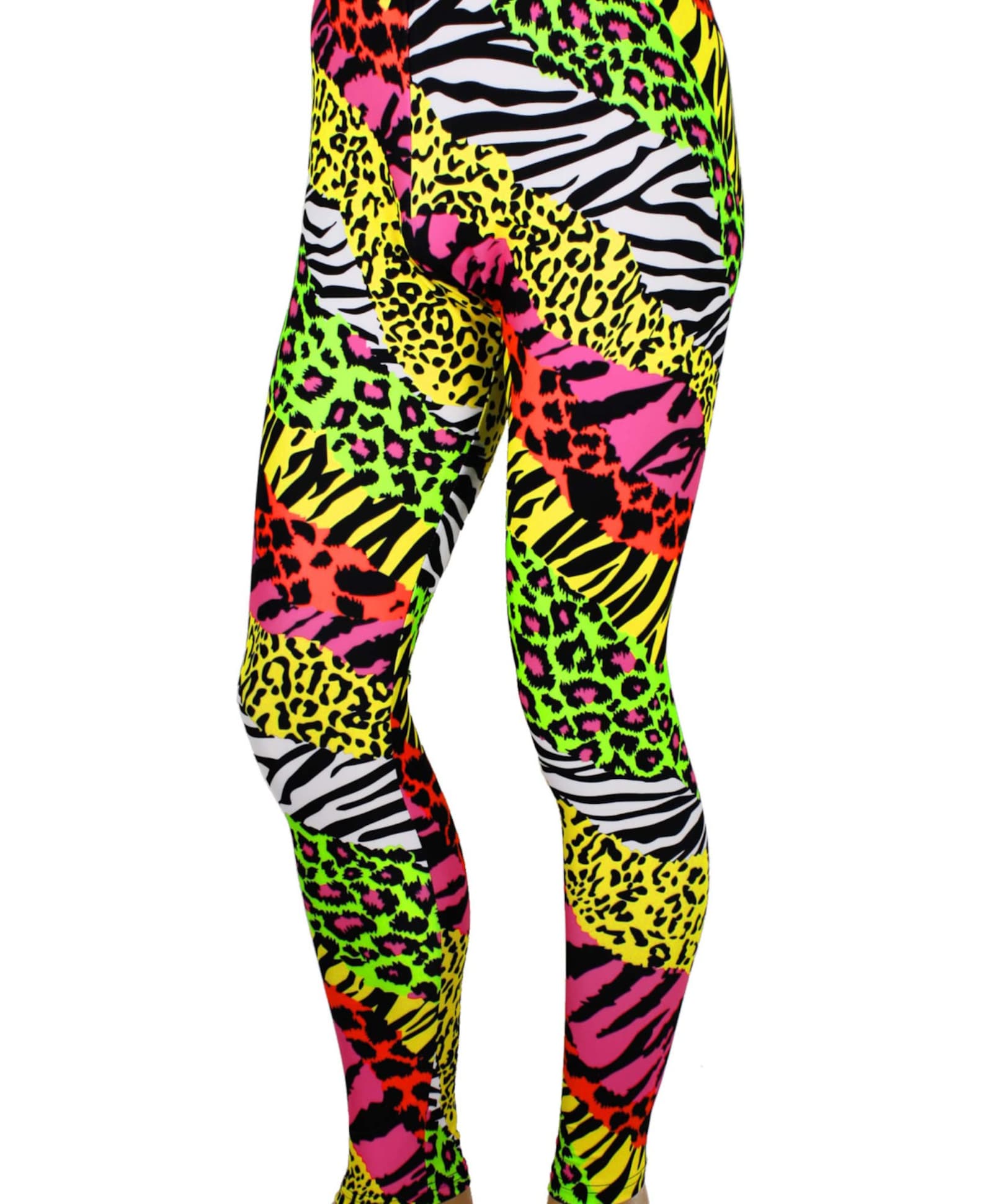 Men's Neon Spandex Animal Print Stretch Pants Leggings - Etsy
