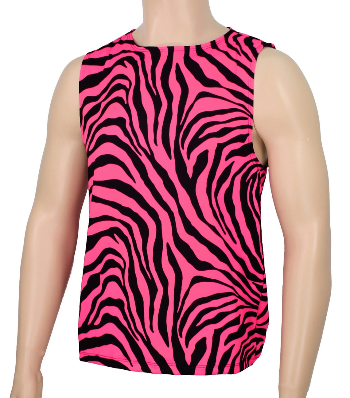 80's Heavy Metal Rocker Neon Pink ZEBRA Print Tank Top | Etsy