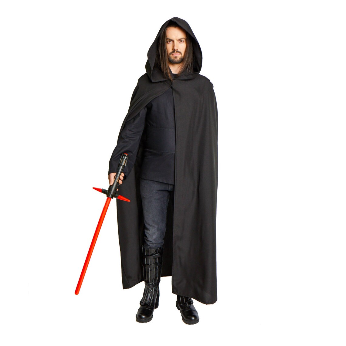Sith Lord Kylo Ren Hooded Cape Costume Cloak Adult Black | Etsy