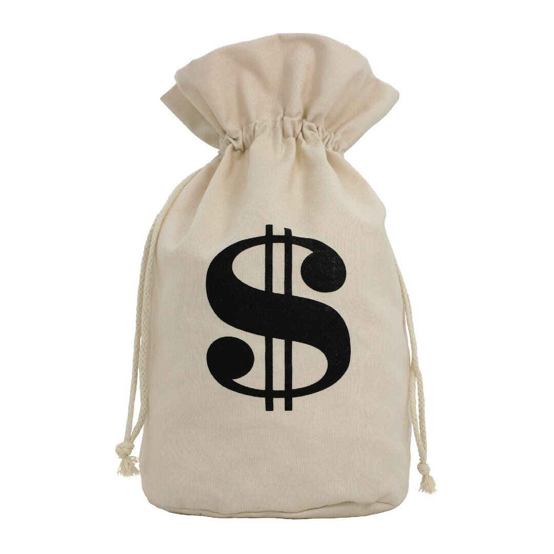 Large Canvas Money Loot Bag With Dollar Sign Prop Candy Bag - Etsy