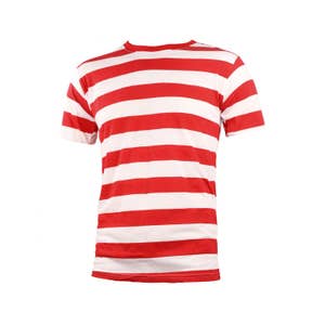 Men's Short Sleeve Red & White Striped Shirt - Etsy