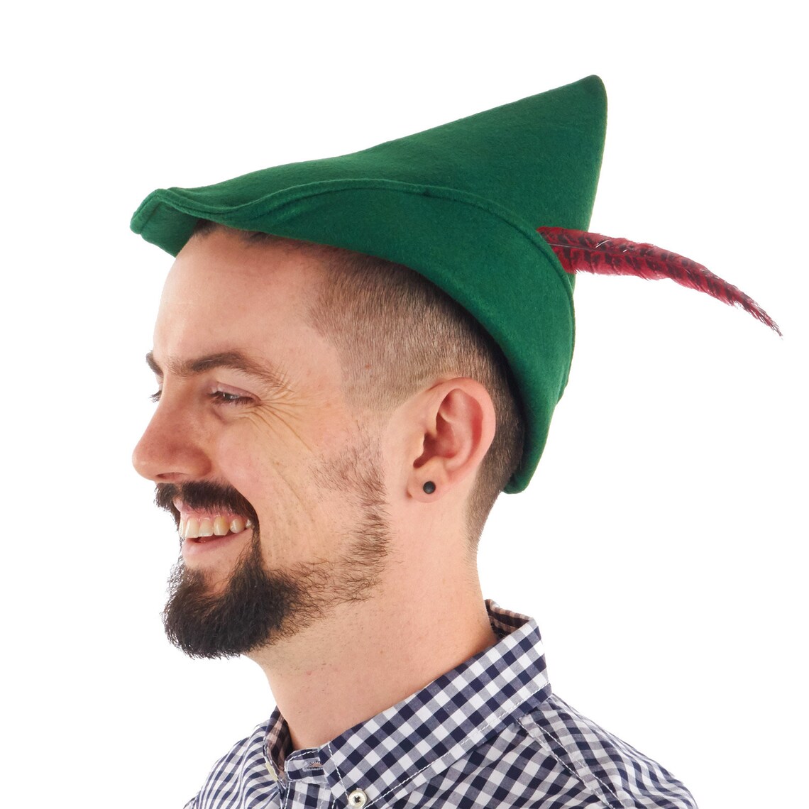 Men's DELUXE Plush Classic PETER PAN Lime Green Tunic Hat Elf Costume ...