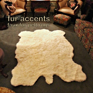 Faux Fur Buffalo Pelt Rug, Golden Brown Plains Buffalo, Sheepskin Rug ...
