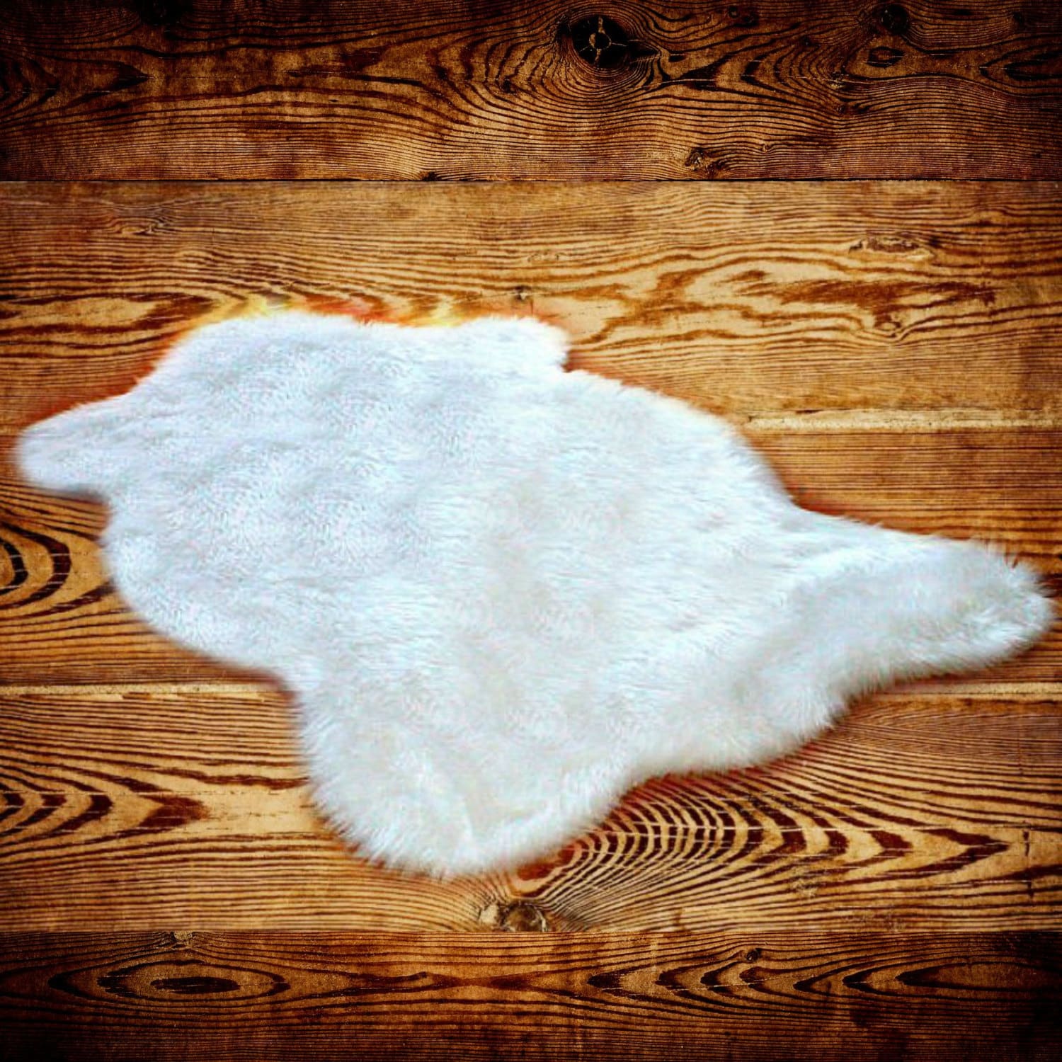 Bear Skin Accent Rug Chubby Bear Pelt Design Shaggy Faux | Etsy