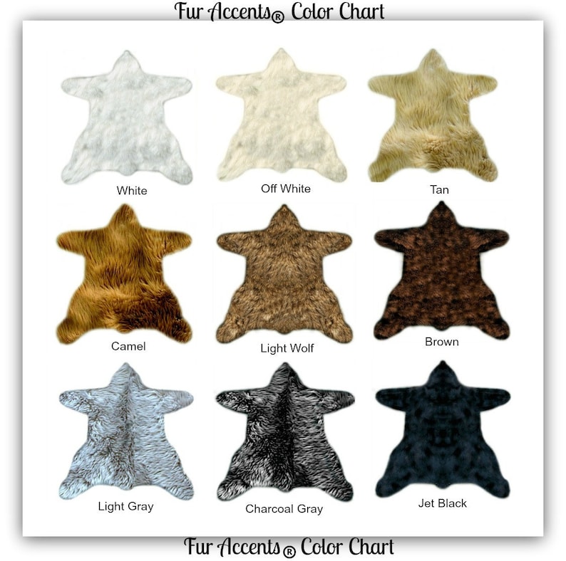 Faux Fur Bear Skin Rug - Thick - Soft and Realistic - 9 Great Colors ...