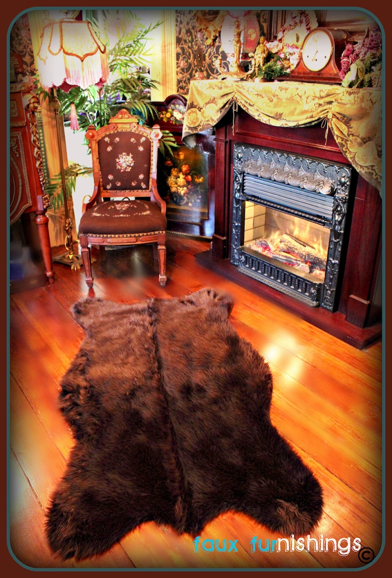 Bear Skin Pelt Rug Faux Fur Grizzly Bear Polar Bear Teddy | Etsy
