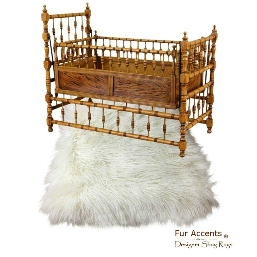 White Rectangle Shag Rug - Sheepskin Rug - Shag - Luxury Faux Fur ...