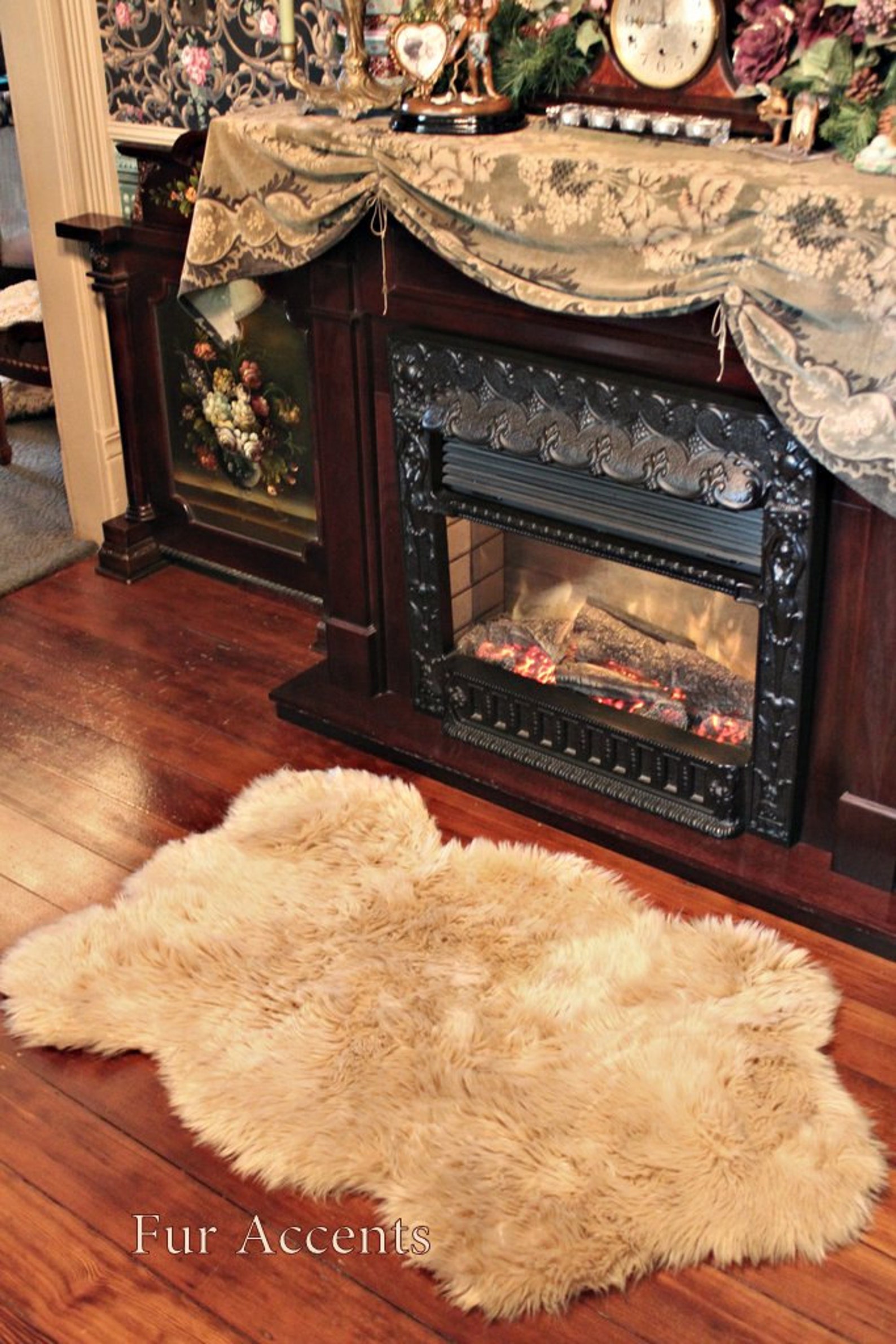 Bear Skin Accent Rug Chubby Bear Pelt Design Shaggy Faux - Etsy