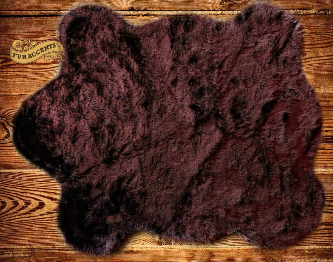Bear Skin Accent Rug Chubby Bear Pelt Design Shaggy Faux - Etsy