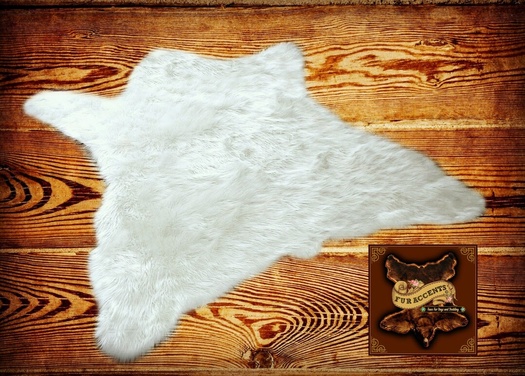 Faux Fur Bear Skin Rug / Fake Polar Bear Hide / Black Bear/ Grizzly ...