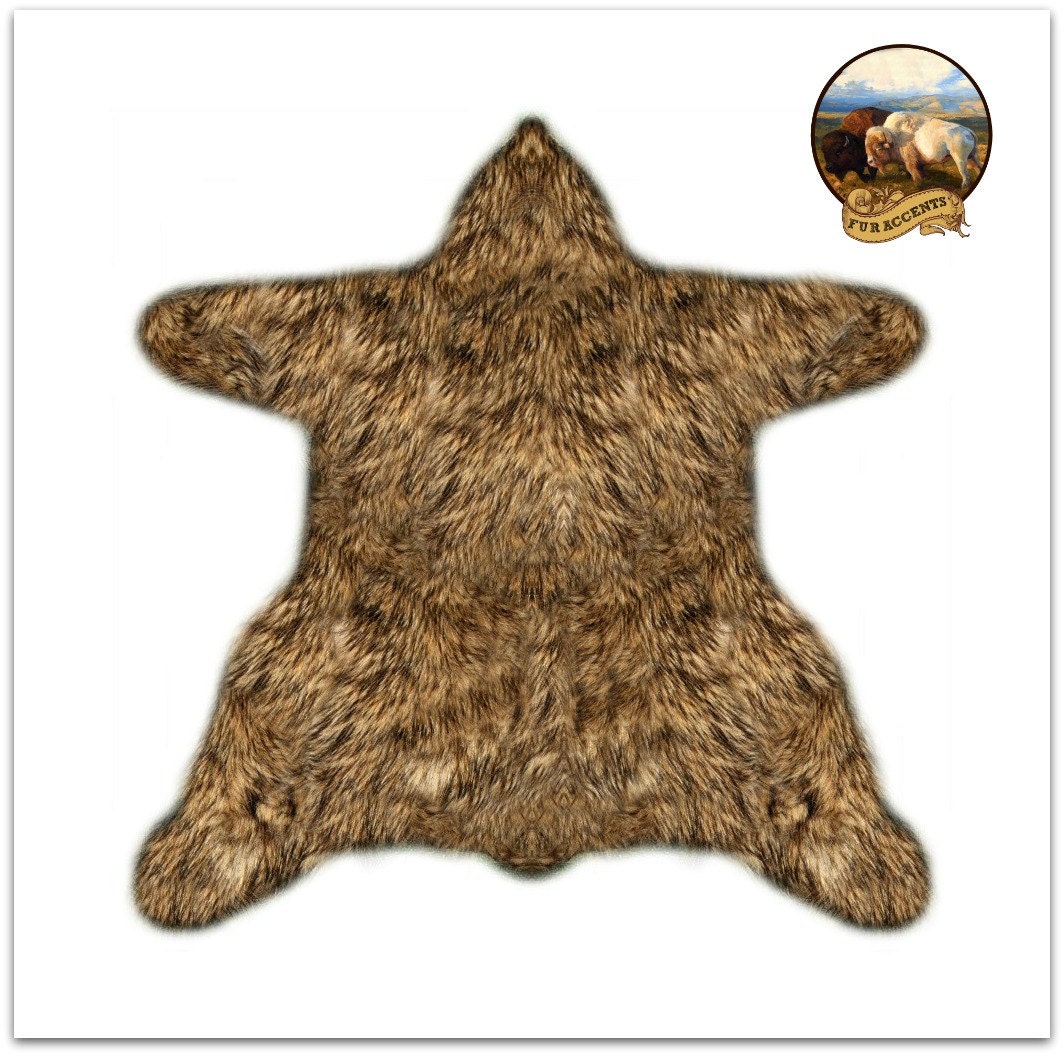 Faux Fur Bear Skin Rug - Thick - Soft and Realistic - 9 Great Colors ...