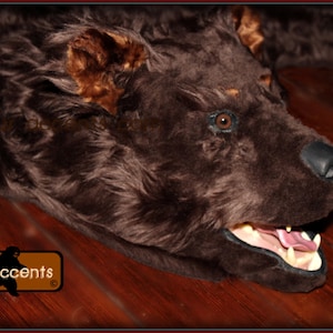 Bear Skin Rug With Head / Hand Made Using 100% Animal Friendly Faux Fur ...