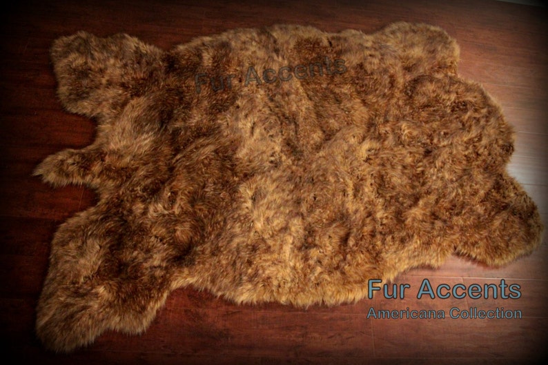 Faux Fur Buffalo Pelt Rug / Golden Brown Plains Buffalo / - Etsy