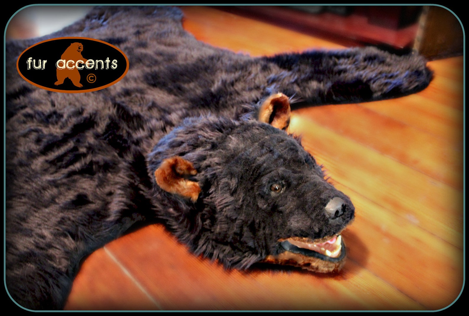 Hand Made Black BEAR SKIN RUG Manmade Faux Fur. Looks and - Etsy