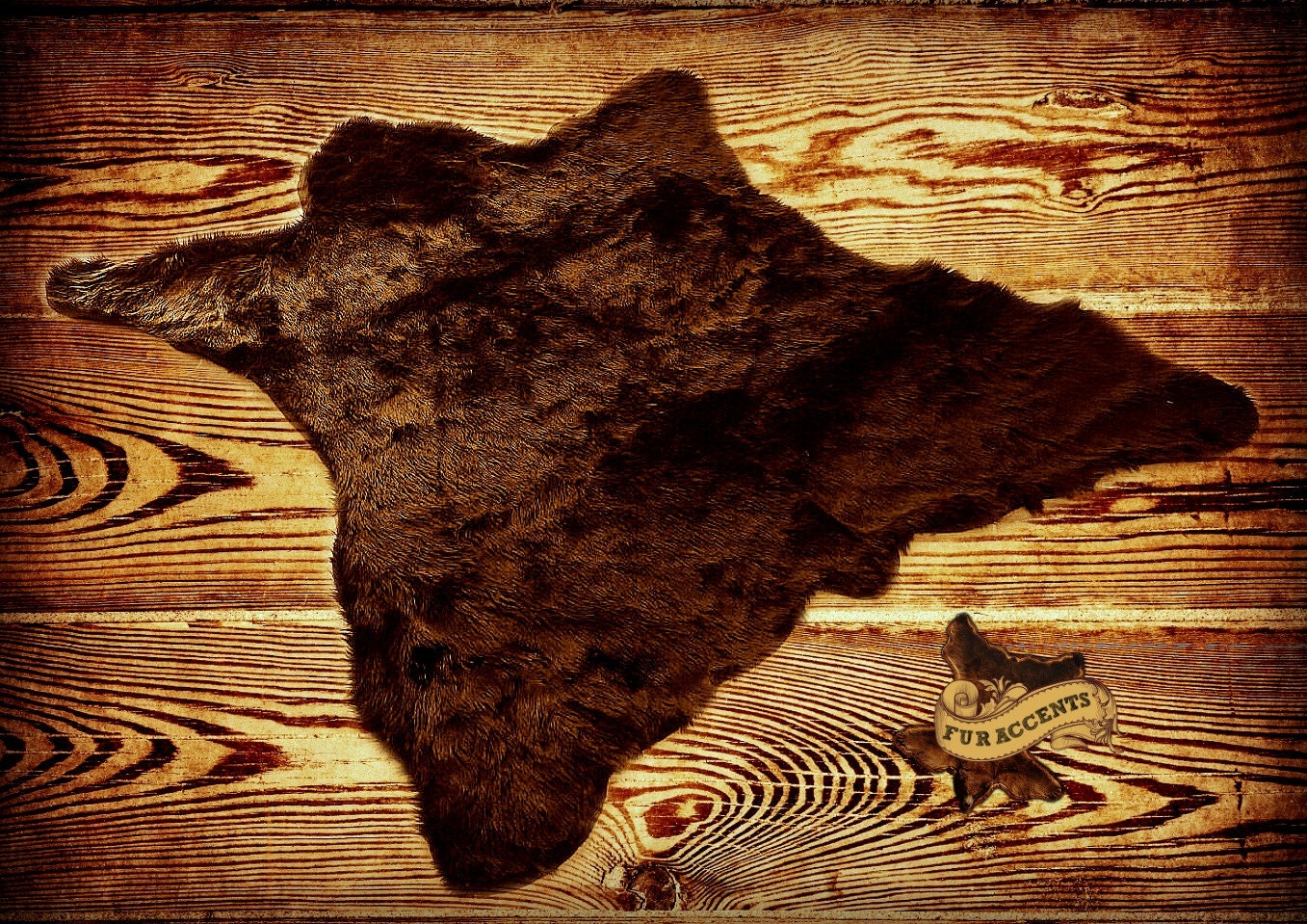 Faux Fur Bear Skin Rug / Fake Polar Bear Hide / Black Bear/ Grizzly ...