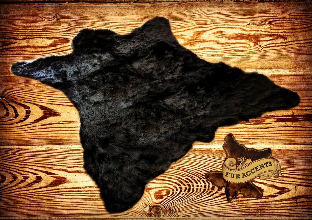 Faux Fur Bear Skin Rug - Fake Polar Bear Hide - Black Bear - Grizzly ...