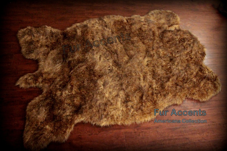 Faux Fur Buffalo Pelt Rug / Golden Brown Plains Buffalo / - Etsy