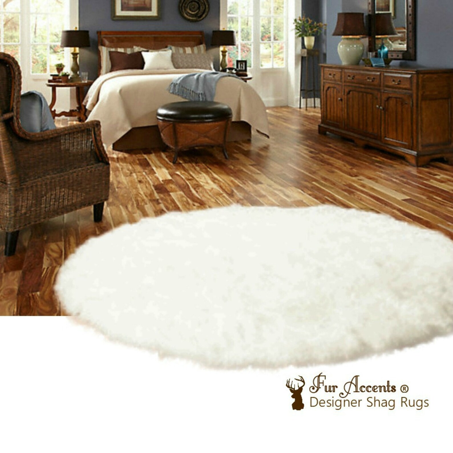 White Round Shag Rug Large Faux Sheepskin Shag Luxury - Etsy