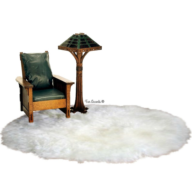 White Round Shag Rug Large Faux Sheepskin Shag Luxury - Etsy
