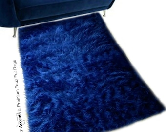 8' X 10' Husky Blue Fur Faux Fur Rug Rectangle Shape - Etsy