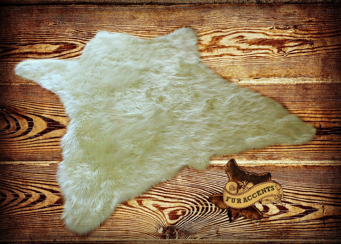 Plush Faux Fur Accent Bear Shaped Rug Bear Skin Rug Soft - Etsy