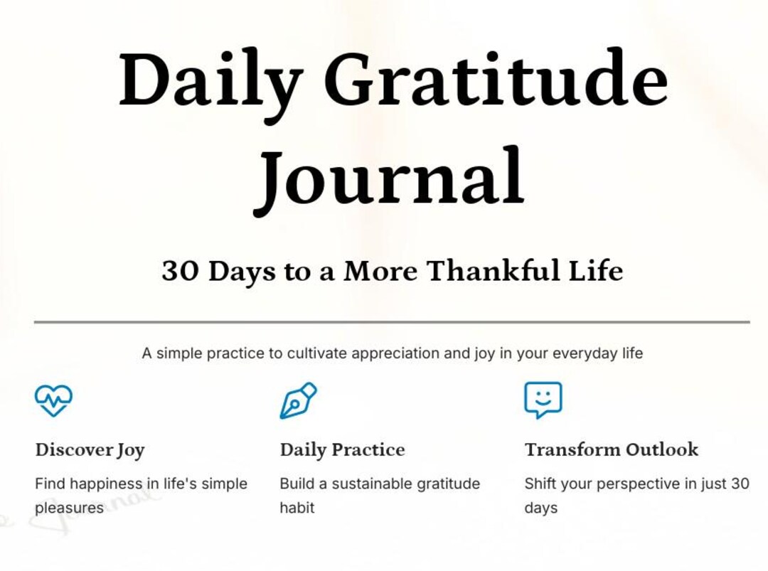 30-day Gratitude Journal Printable | Digital Download | Mindfulness ...