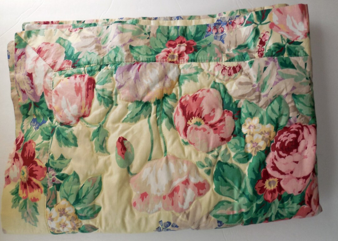 Vintage Custom Made Quilted Pillow Shams, Flanged Edge, King Size, Set ...