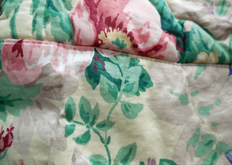 Vintage Custom Made Quilted Pillow Shams, Flanged Edge, King Size, Set ...