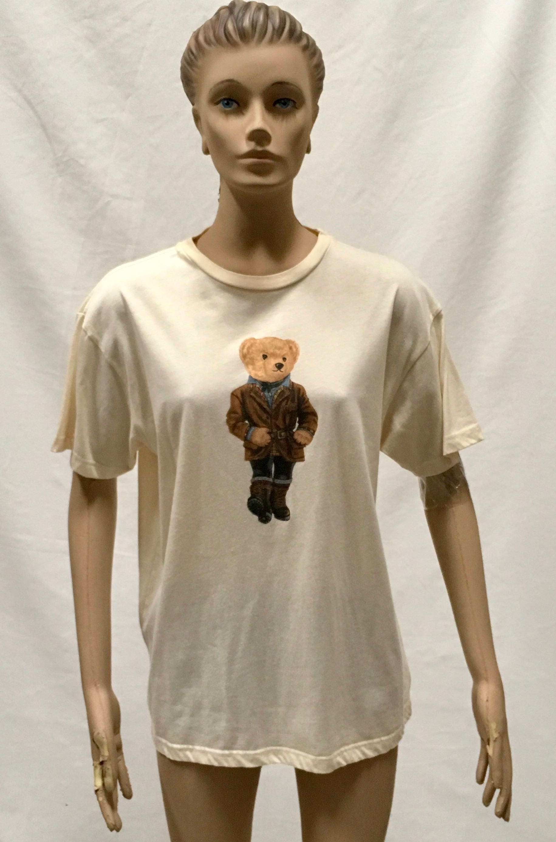 Ralph Lauren Polo Bear T Shirt Hip Hop Streetwear Preppy Hunting Sport ...