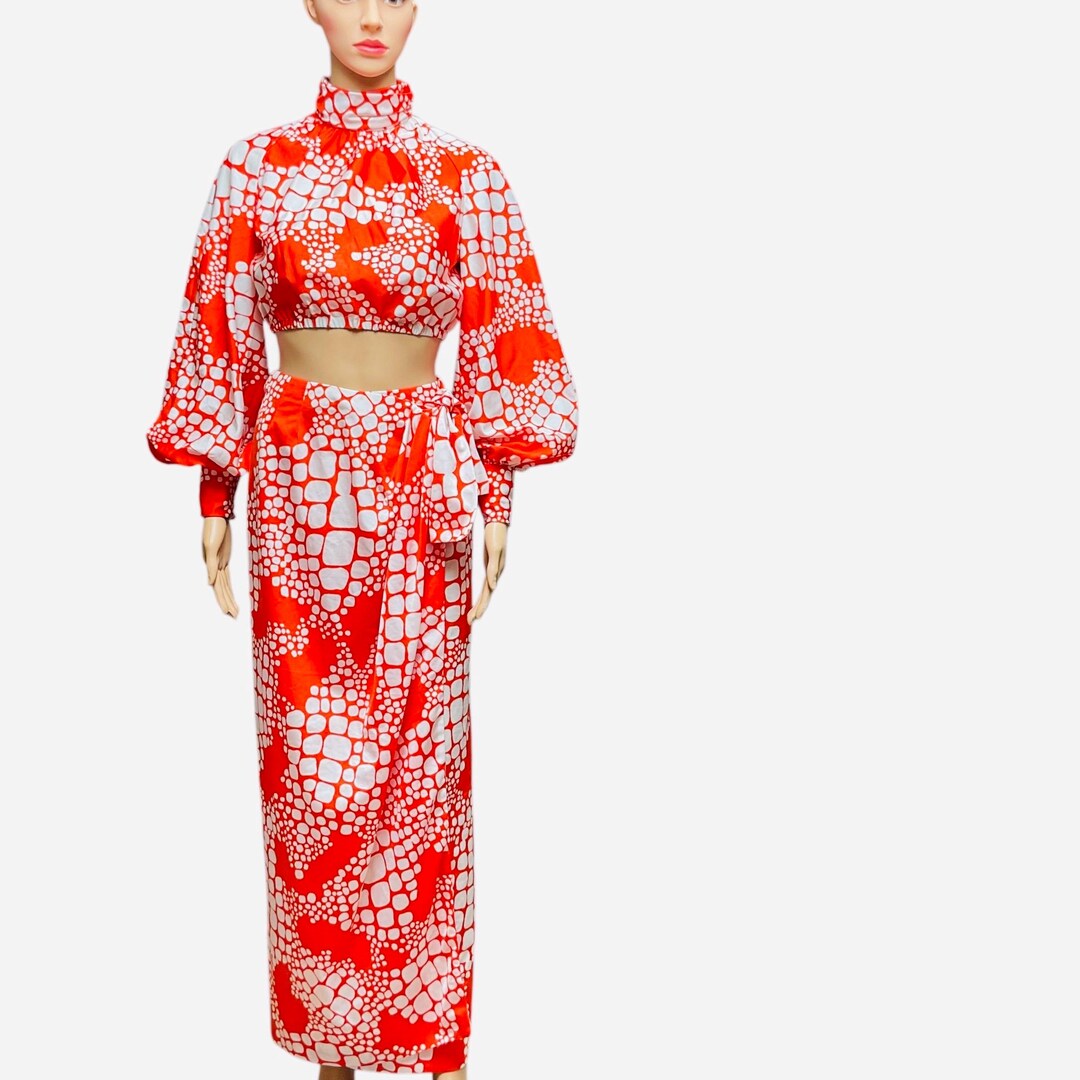 70s Midriff Top Wrap Sarong Skirt Set Country Couture - Etsy