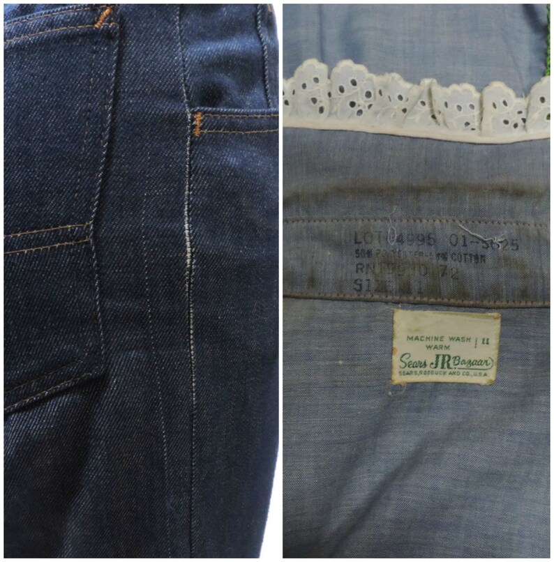 60s Denim Jeans Pant Suit Sears Jr Bazaar - Etsy