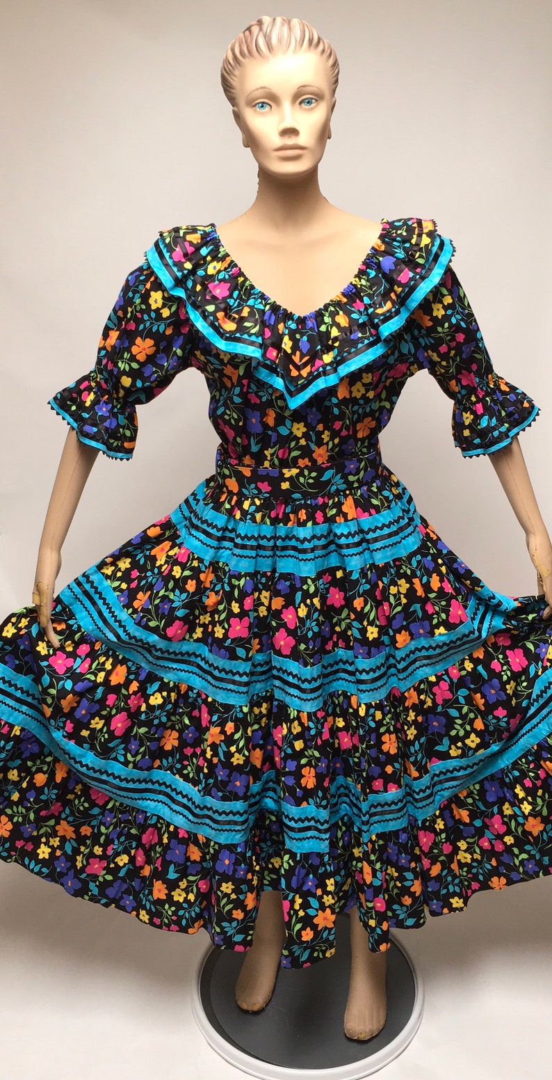 Suzis Ruffles Round Square Dance Set Skirt Blouse Belt Mens | Etsy