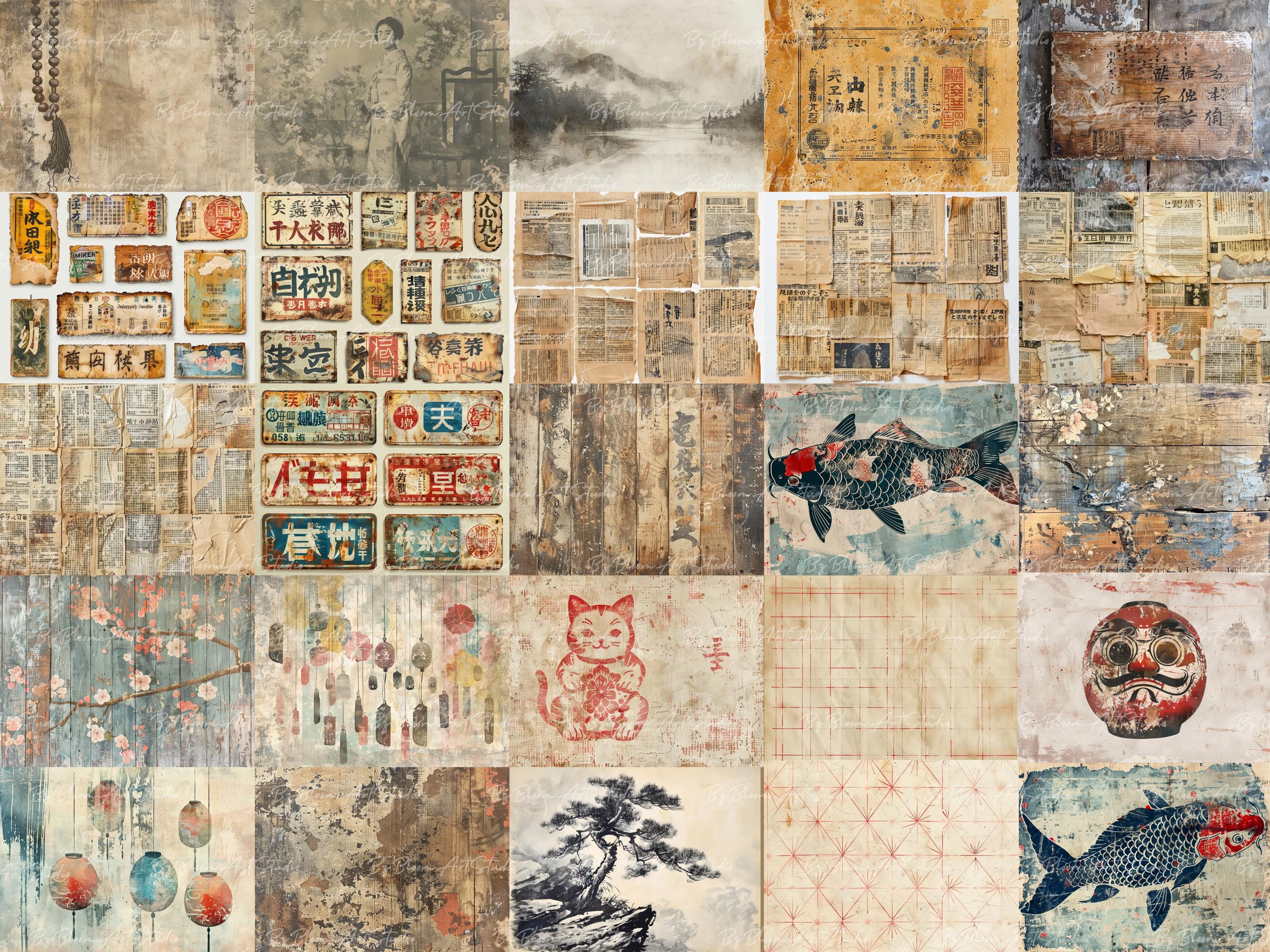 Vintage Japanese Ephemera Printable Bundle – 146 Designs,japanese ...