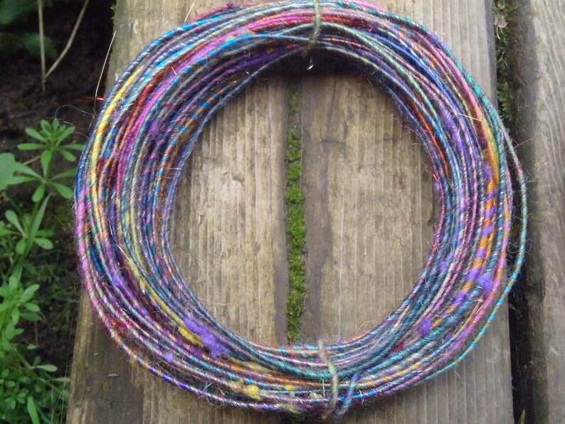 Fiber Wire Core Handspun Art Yarn 24 Gauge Wire Red Riding Hoods Wolf ...