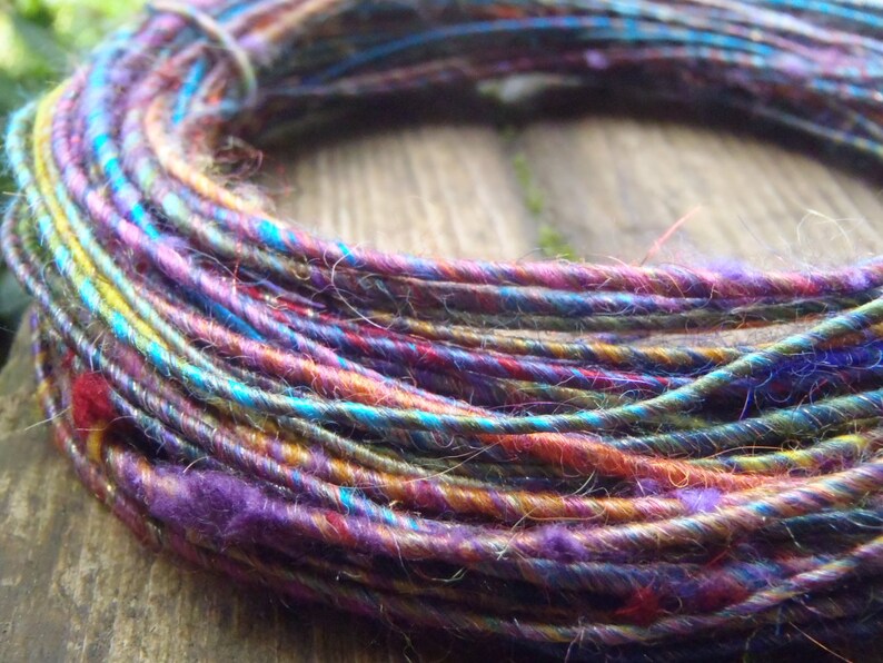 Fiber Wire Core Handspun Art Yarn 24 Gauge Wire Red Riding Hoods Wolf ...