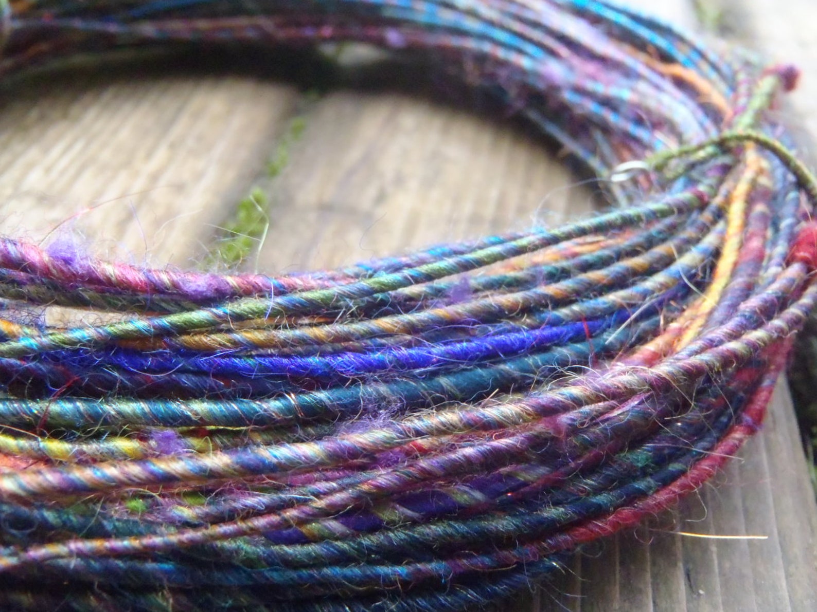 Fiber Wire Core Handspun Art Yarn 24 Gauge Wire Red Riding | Etsy
