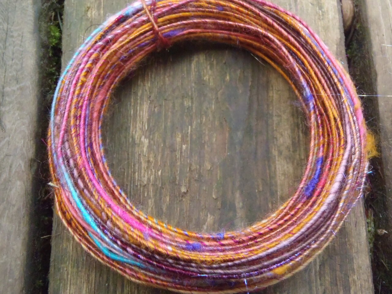 Fiber Wire Core Handspun Art Yarn 24 Gauge Wire Red Riding Hoods Wolf ...