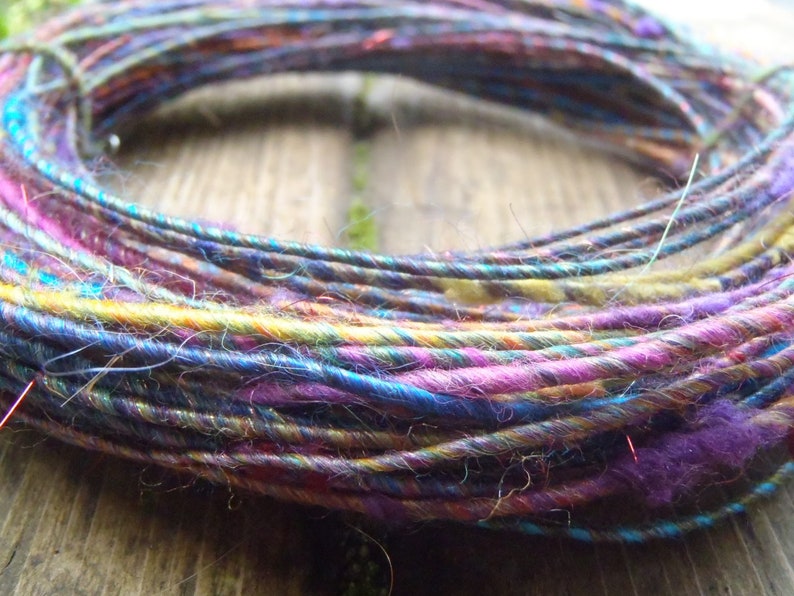 Fiber Wire Core Handspun Art Yarn 24 Gauge Wire Red Riding Hoods Wolf ...