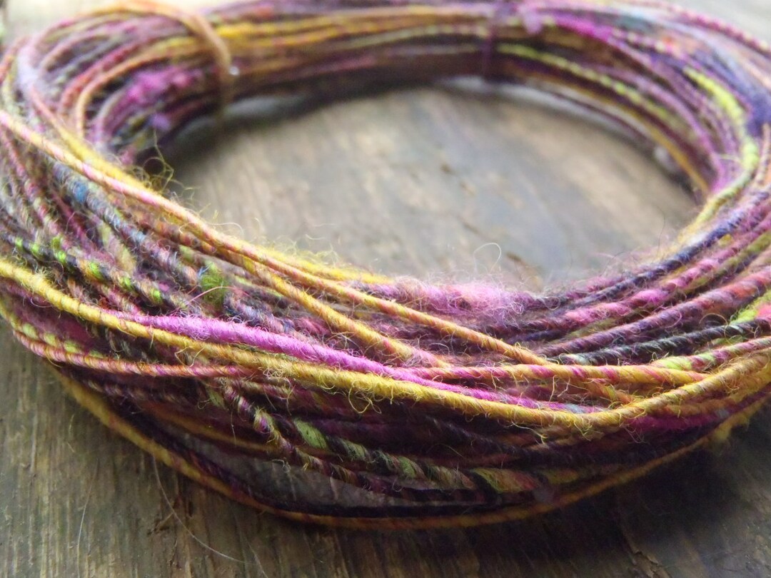 Fiber Wire Core Handspun Art Yarn 24 Gauge Wire Red Riding Hoods Wolf ...