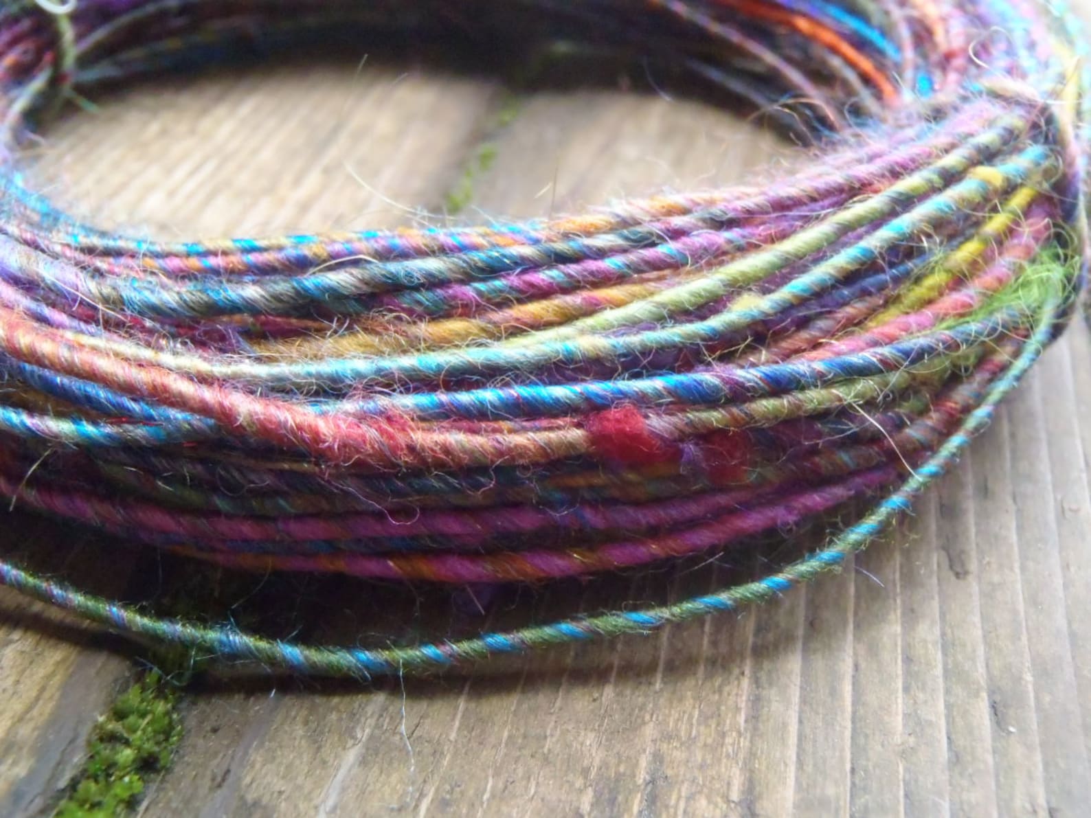 Fiber Wire Core Handspun Art Yarn 24 Gauge Wire Red Riding Hoods Wolf ...