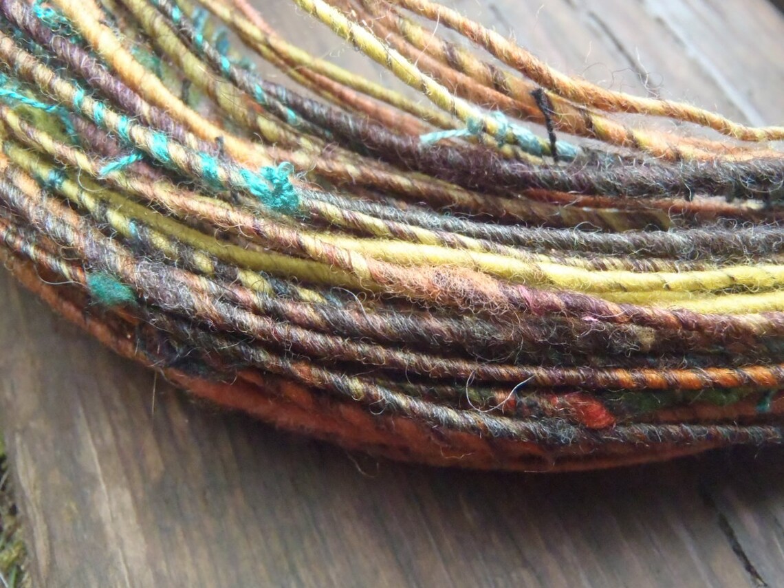Fiber Wire Core Handspun Art Yarn 24 Gauge Wire Red Riding Hoods Wolf ...