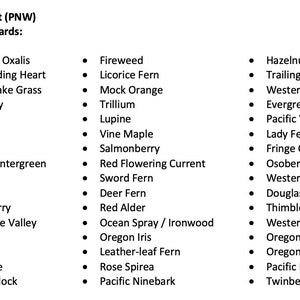 PRINTABLE: Pacific Northwest Native Plant Identification Cards - Etsy