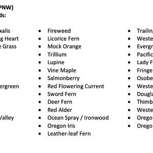 PRINTABLE: Pacific Northwest Native Plant Identification Cards - Etsy